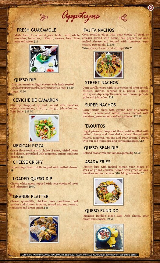 Springfield Menu | Rancho Chico
