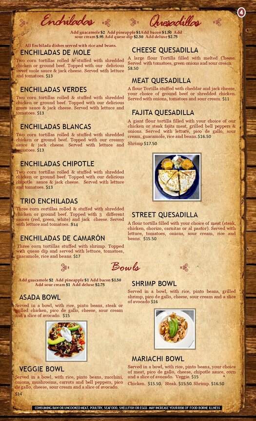 Springfield Menu | Rancho Chico