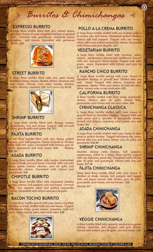 Springfield Menu | Rancho Chico