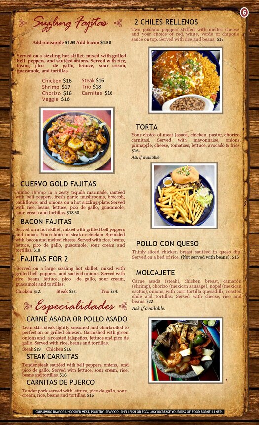Springfield Menu | Rancho Chico
