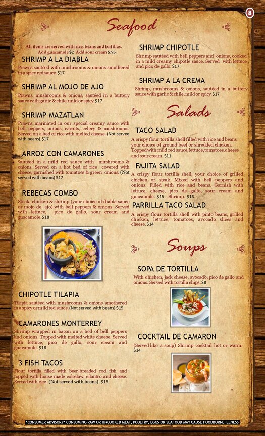Springfield Menu | Rancho Chico